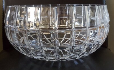 Large SIGNED Block Lead Crystal Serving Salad Bowl 8.5" Wide 4.5" High ...