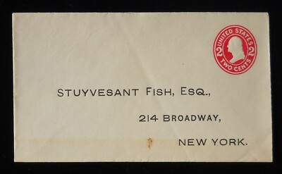 1900s Postal History Scott # U411 Stamped Envelope Stuyvesant Fish Esq ...