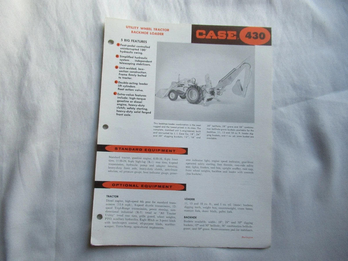 Case 430 Spec Sheet