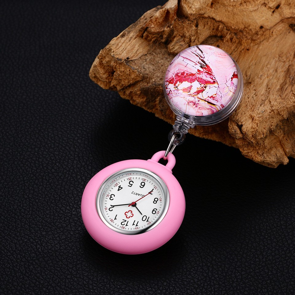 Starry Sky Nurse Doctor Fob Pocket Watch Quartz Retractable Silicone ...