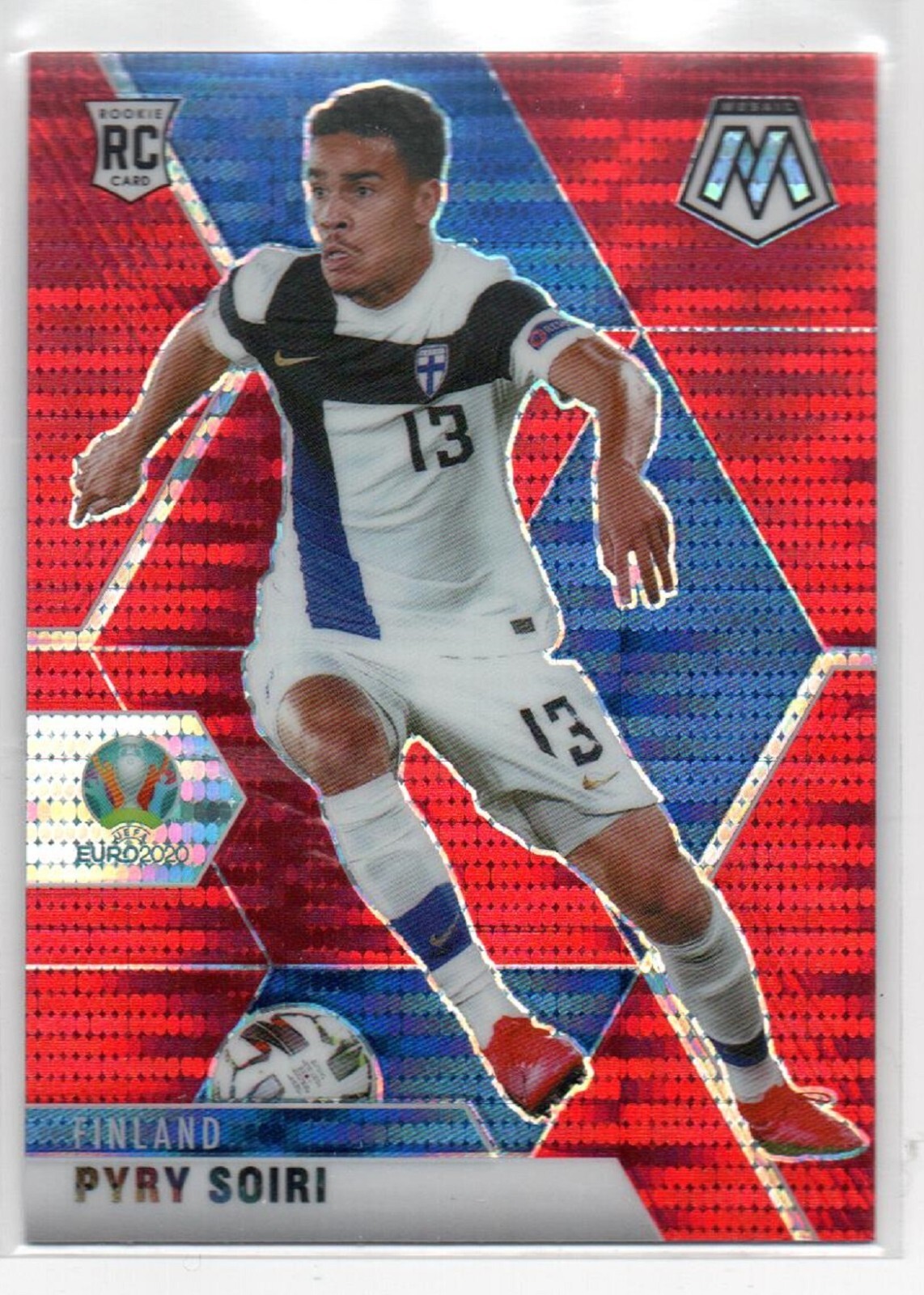 2020-21 Panini Mosaic UEFA Euro RED PULSAR #44 Pyry Soiri FINLAND RC 49 ...