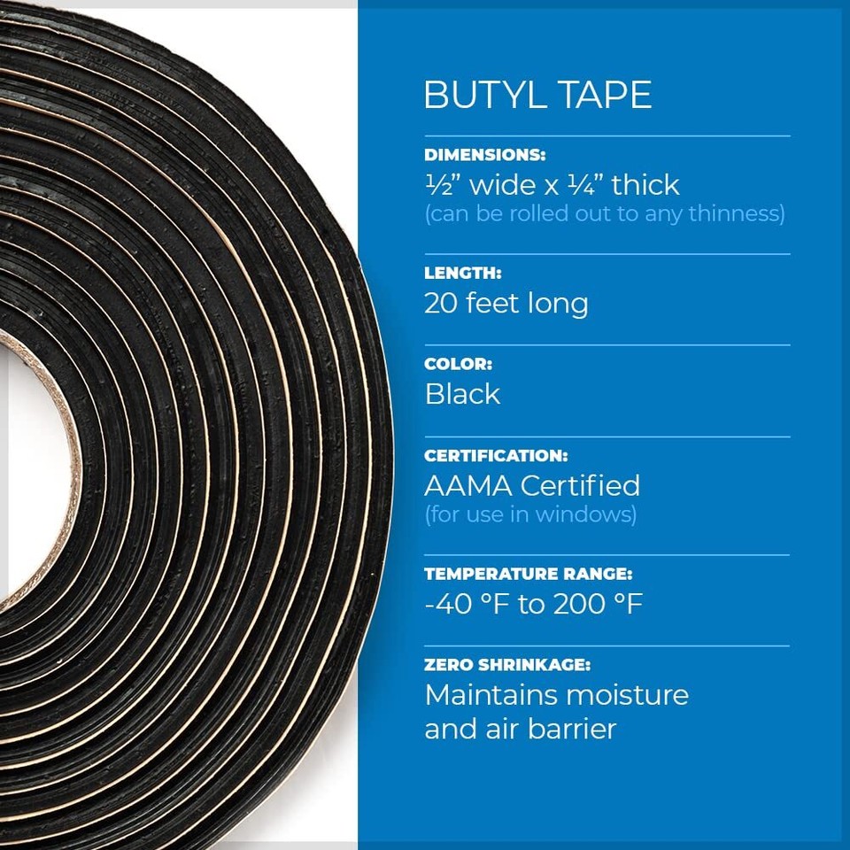 Butyl Sealant Tape – Butyl Rubber Sealant Multi-Purpose Butyl Rope and ...
