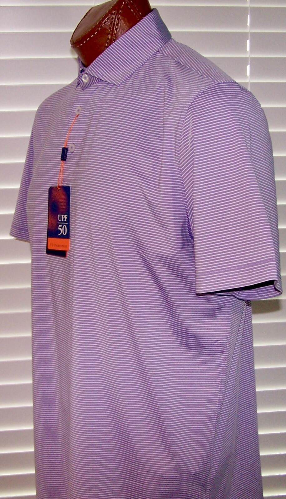 DONALD ROSS SPORT s/s Trimmer Style UPF 50, WICKING polo sz L LILAC ...