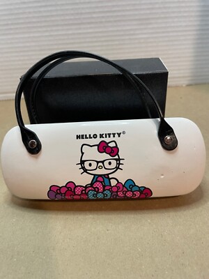 Hello Kitty Kids Childrens White With Bows Kitchy Eyeglass Case | eBay