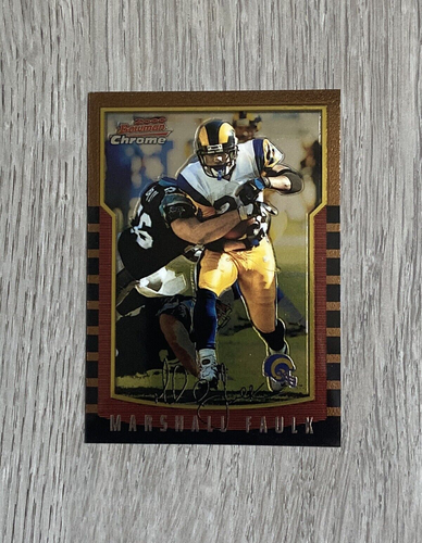 2000 NFL Bowman Chrome Football | Marshall Faulk | #106 | St Louis Rams ...