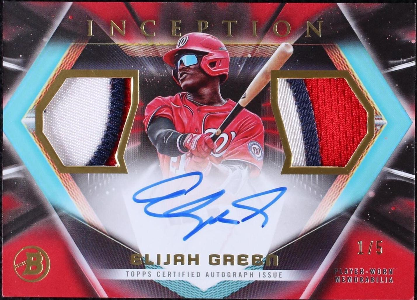 2023 Bowman Inception - Inception Autograph Dual Relics Elijah Green # ...