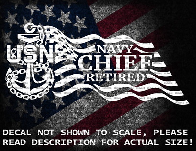 US Navy Chief Retired in US Flag Vinyl Decal US Seller US Made | eBay