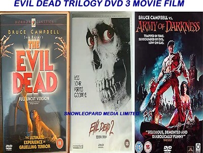 EVIL DEAD TRILOGY DVD 3 MOVIE FILM PART 1 2 DEAD BY DAWN 3 ARMY OF ...