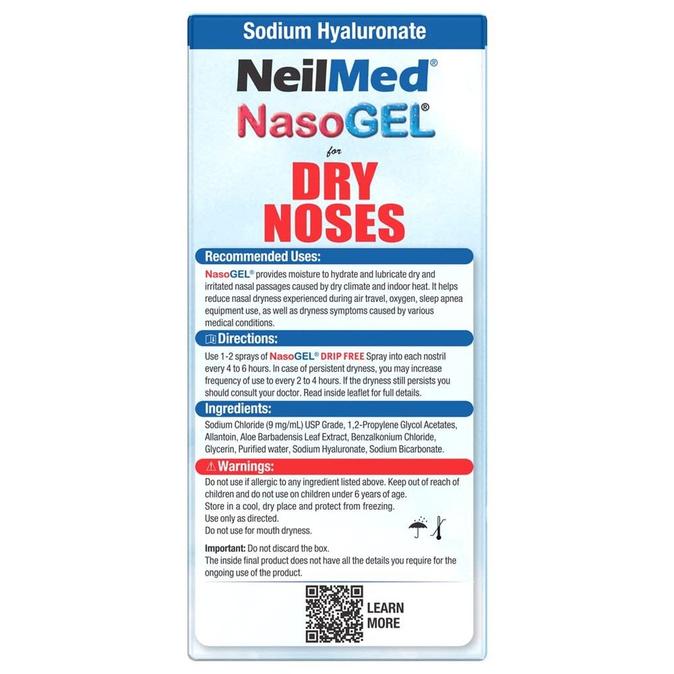 NeilMed Nasogel Drip Free Gel Spray 45-Milliliter(Packaging May Vary ...
