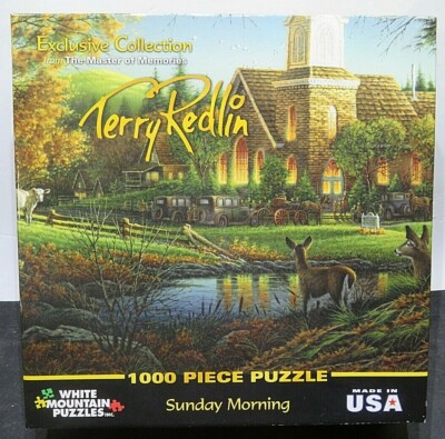 Terry Redlin Sunday Morning 1000 Piece Jigsaw Puzzle White Mountain USA ...