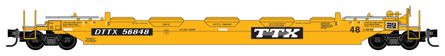 Micro-Trains MTL Z-Scale 70ft Gunderson Intermodal Well Car TTX/DTTX ...