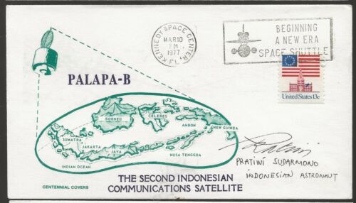 3/10/77 Palapa-B Cover Autographed by Indonesian Astronaut Pratiwi ...