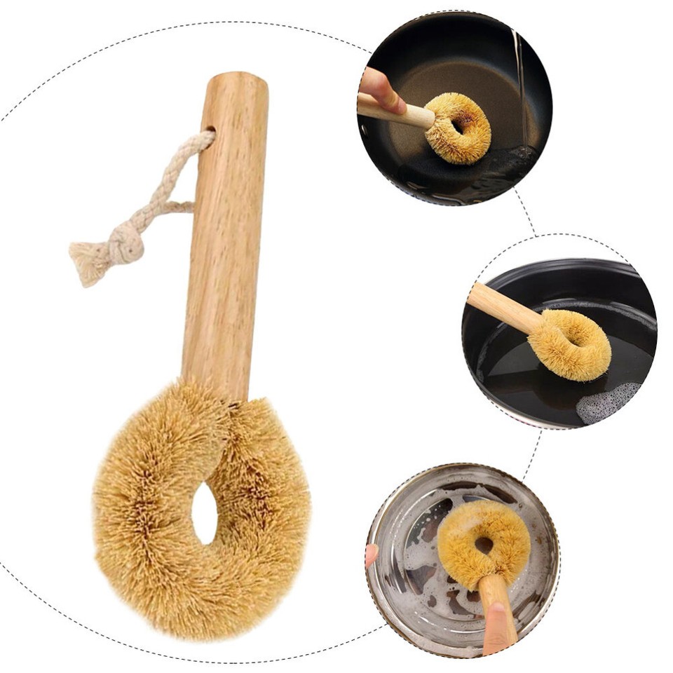 1PC Brushes with Wood Handle Pot Brushes Wooden Dish Brush | eBay