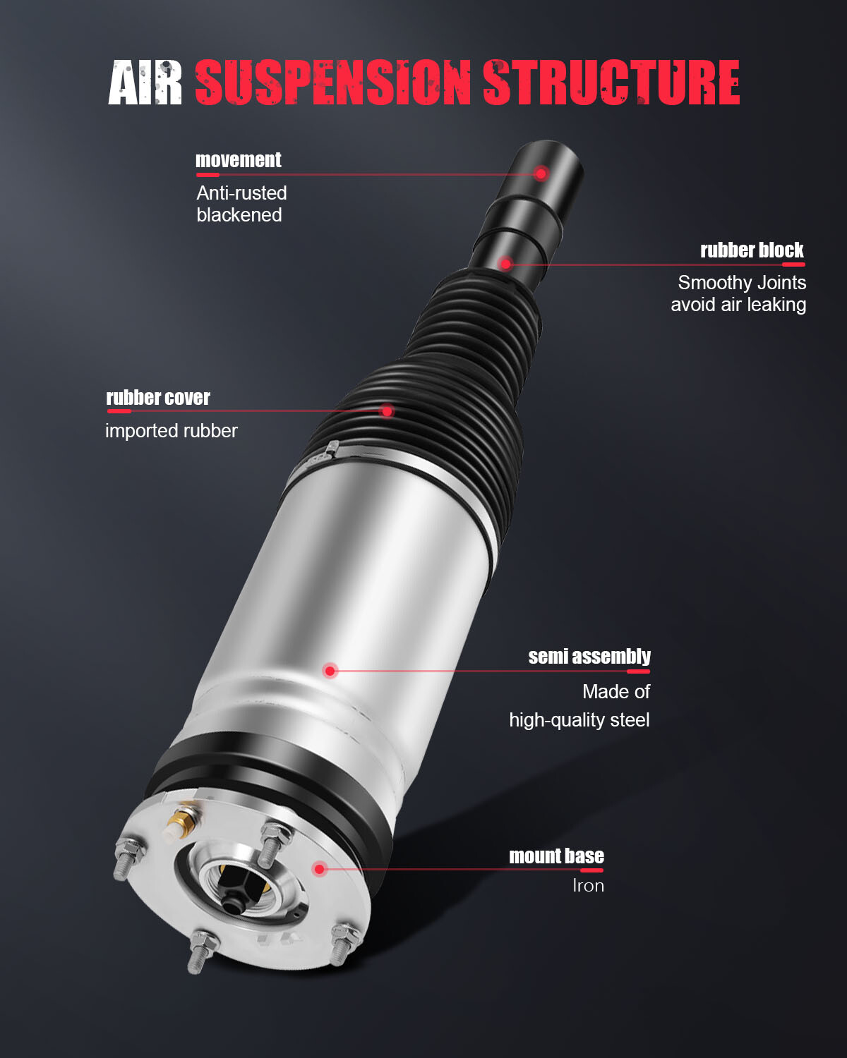 Front Pair Air Suspension Strut w/VDS For Range Rover HSE Range Rover ...