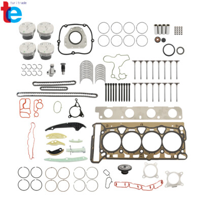 Engine Rebuild Overhaul Pistons Valves Seals Kit For VW Audi 2.0TFSI ...