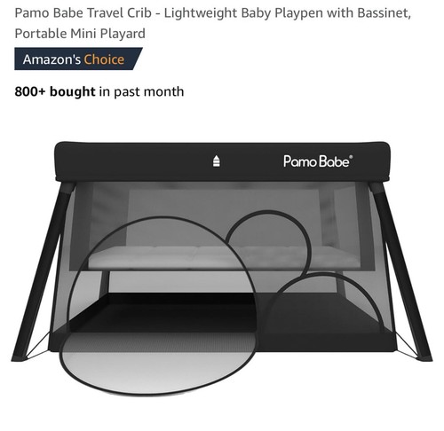 Pamo Babe Travel Crib - Lightweight Baby Playpen with Bassinet, Mini ...