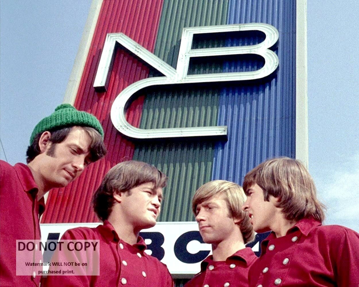 "THE MONKEES" IN FRONT OF NBC SIGN IN BURBANK - 8X10 PUBLICITY PHOTO ...