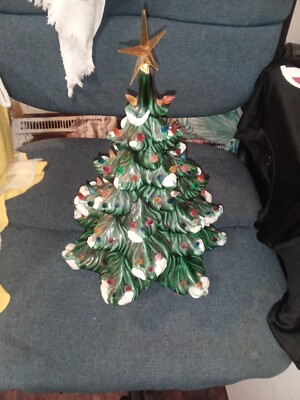 Ceramic Mold 22" Christmas Tree On Holly Base -no Star Missing Some ...