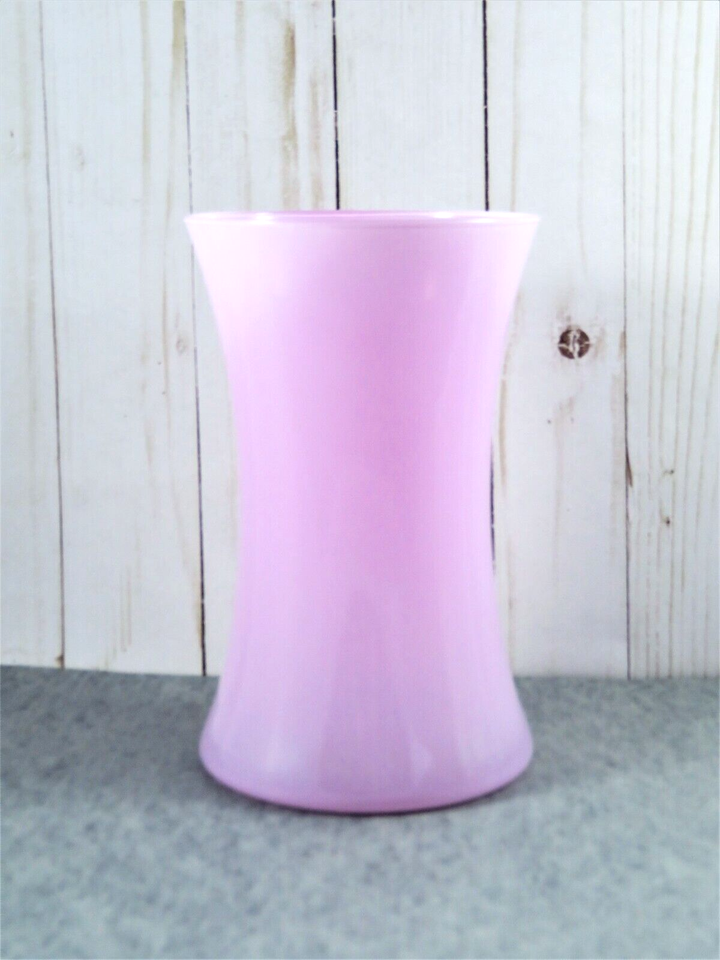 Solid Soft Pink Glass Flower Vase Curved Sides Bouquet Size 8.125X5 ...
