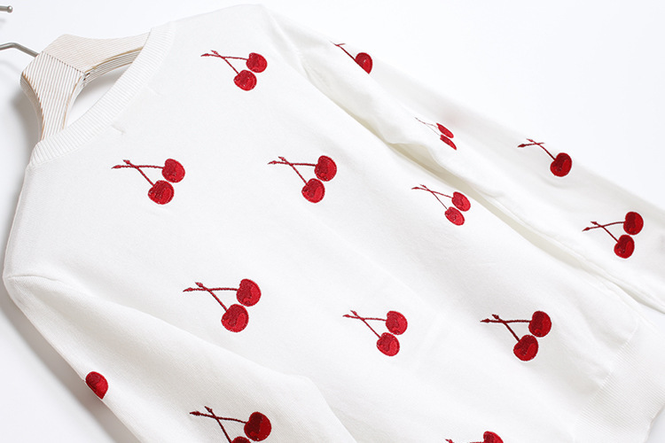 Retro Rockabilly 50's Cherry Embroidered Cardigan Sweater | eBay