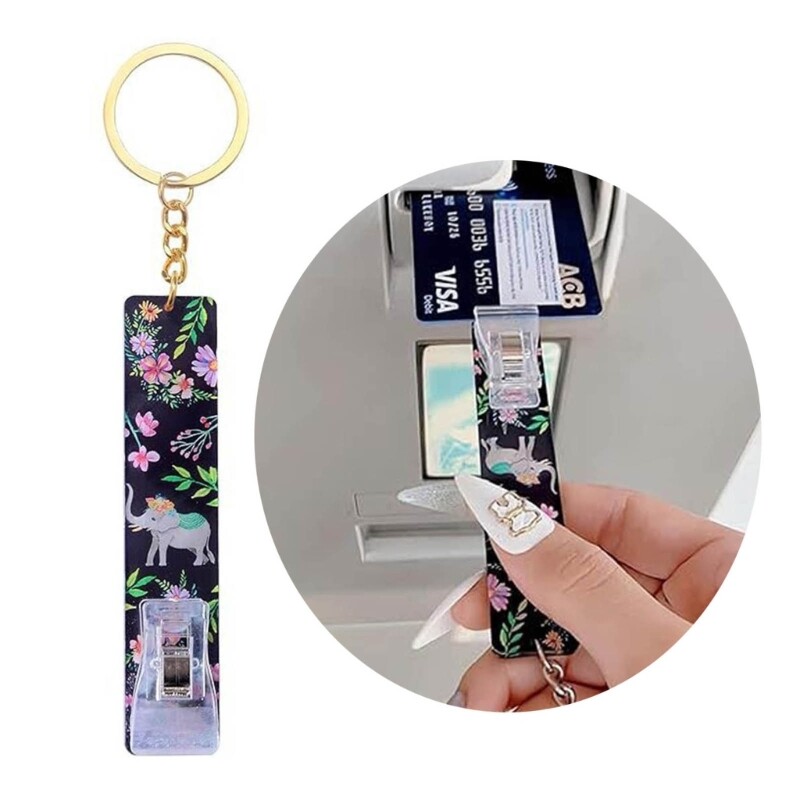 3 Pcs Credit Card Grabber Keychain Contact Card Extractor for Long ...