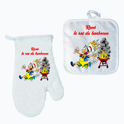 Gant et manique de cuisine humoristique personnalisé prénom texte choix ...