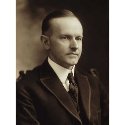 US President Calvin Coolidge Portrait Photo Wall Art Canvas Picture ...