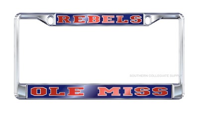 MISSISSIPPI "Ole Miss Rebels" Mirrored License Plate / Tag Frame | eBay