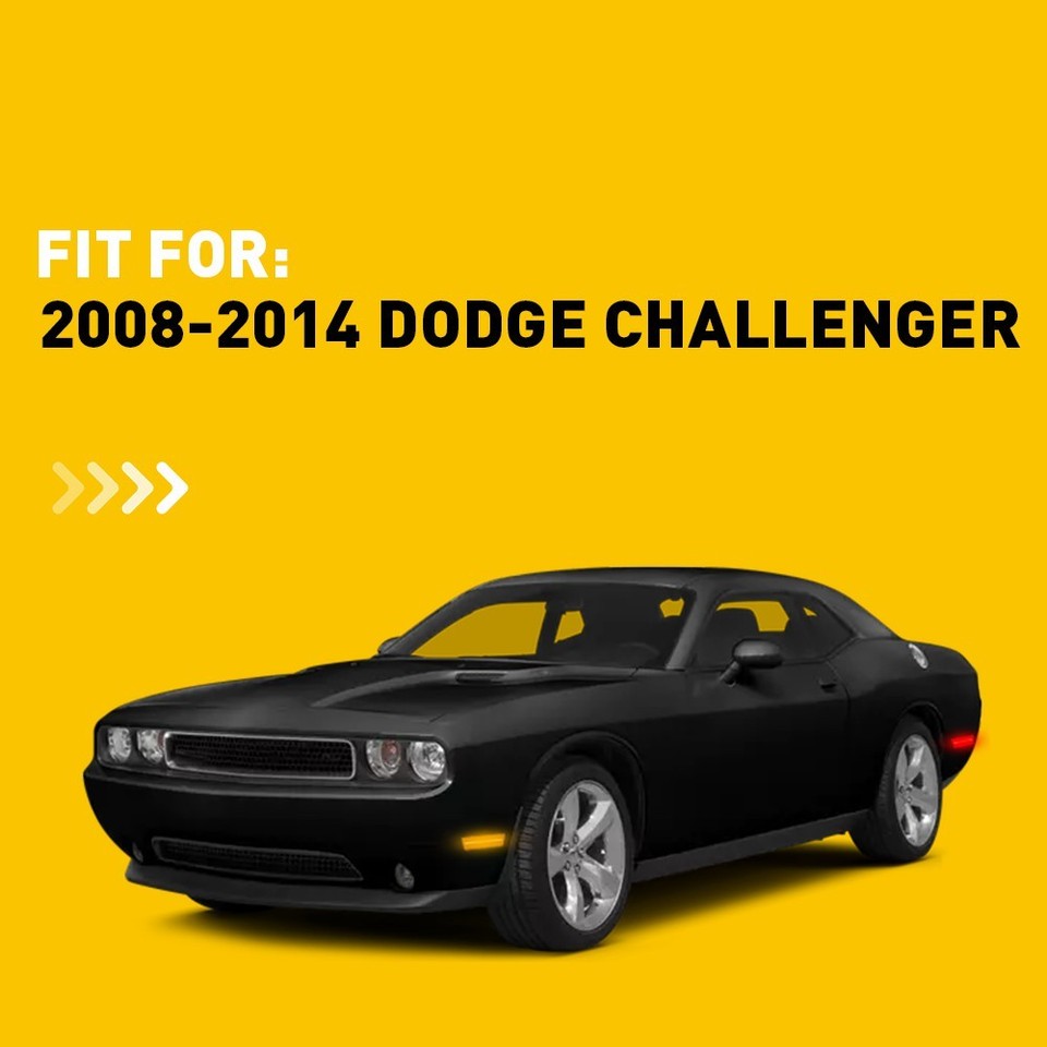 LED Front Amber+Rear Red Bumper Side Marker Light For Dodge Challenger ...