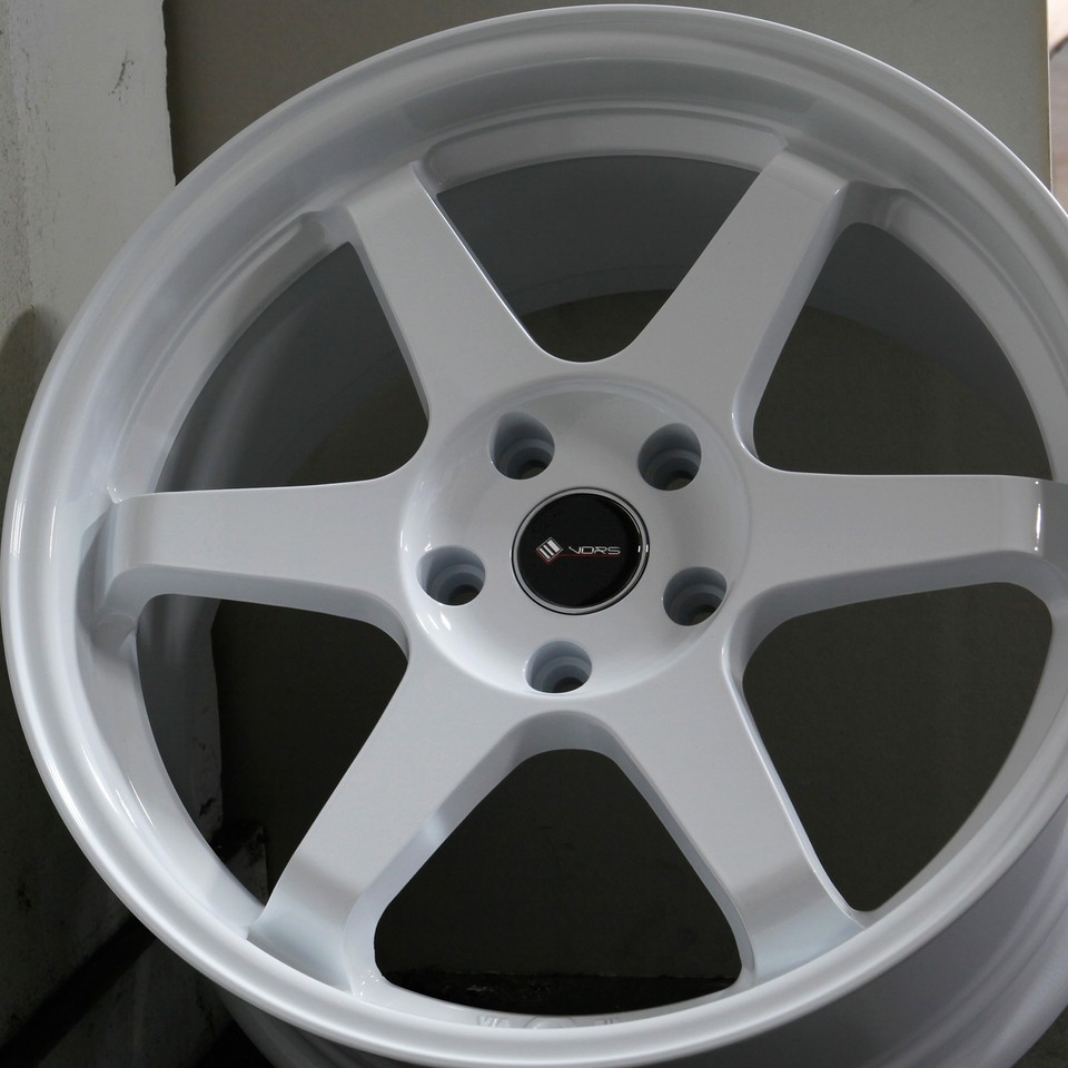 18x8.5 Vors TR37 5x114.3 35 White Wheels Rims Set(4) 73.1 781119503544 ...