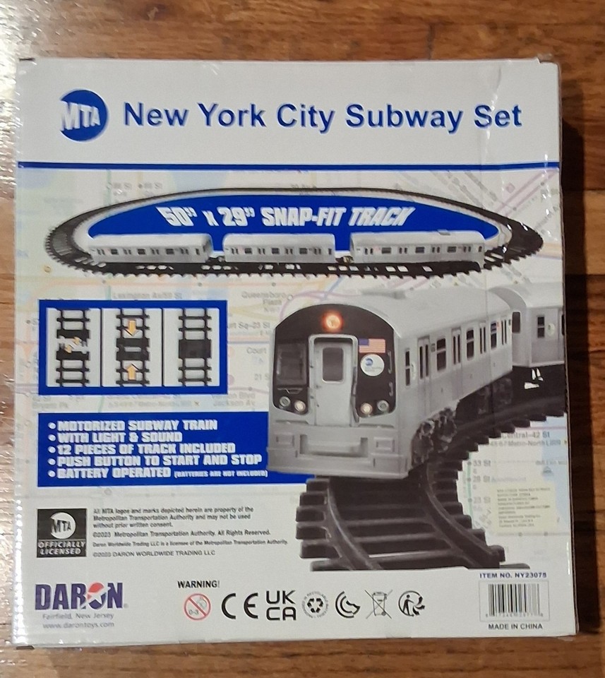 Nyc Mta 3 Piece Motorized Subway Train Set With Track Lights And Sounds ...