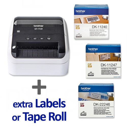 Brother QL-1100 Wide Format Label Printer BUNDLE, USB, PC/Mac, EXTRA QL ...