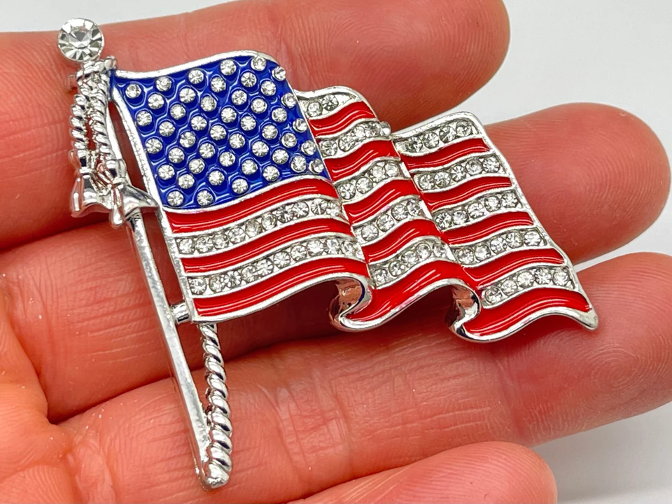 American Flag Brooch American Flag Pin Patriotic Brooch USA Flag Pin | eBay