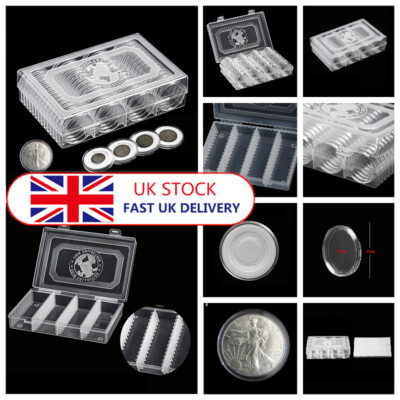 60-600PCS Plastic Coin Capsules Cases 41mm [ £5,CROWN,1oz silver ...