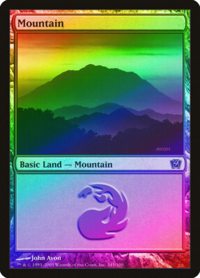 Mountain (345) FOIL 9th Edition PLD Basic Land MAGIC GATHERING CARD ...