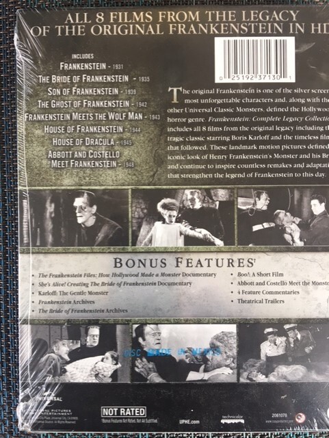 FRANKENSTEIN LEGACY-8 FILM COLLECTION 1931-1948 (DVDs) W/ Slipcover NEW ...
