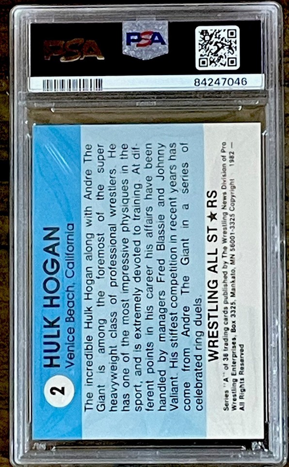 1982 Hulk Hogan Wrestling All Stars Signed Rookie Card RC PSA 7 AUTO 10 ...