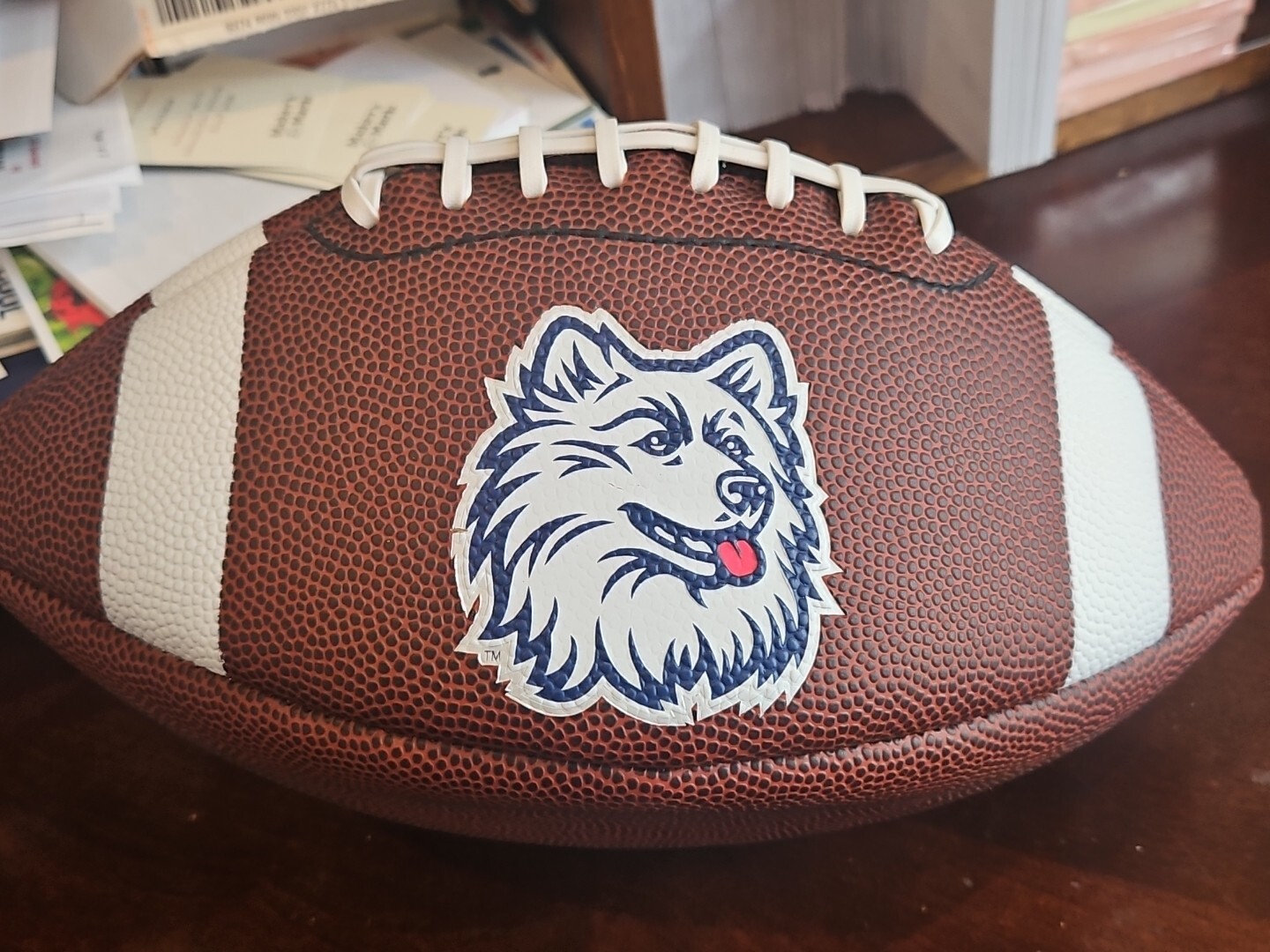 uconn huskies university of connecticut logo design football ball ucaa ...