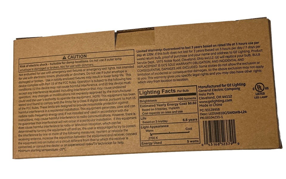 GE 24-Pack Decorative Candle LED B10C Soft White Light Bulbs w ...