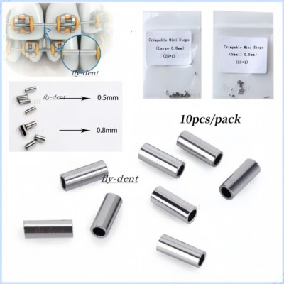 Dental Orthodontic Crimpable Hooks Mini Stops 0.5mm 0.8mm Stop Tube ...