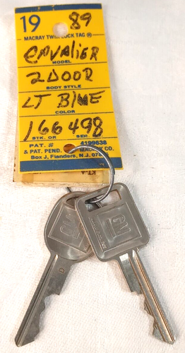 2 Vintage GM Chevy Cavalier Car Keys Original 1989 Dealers | eBay