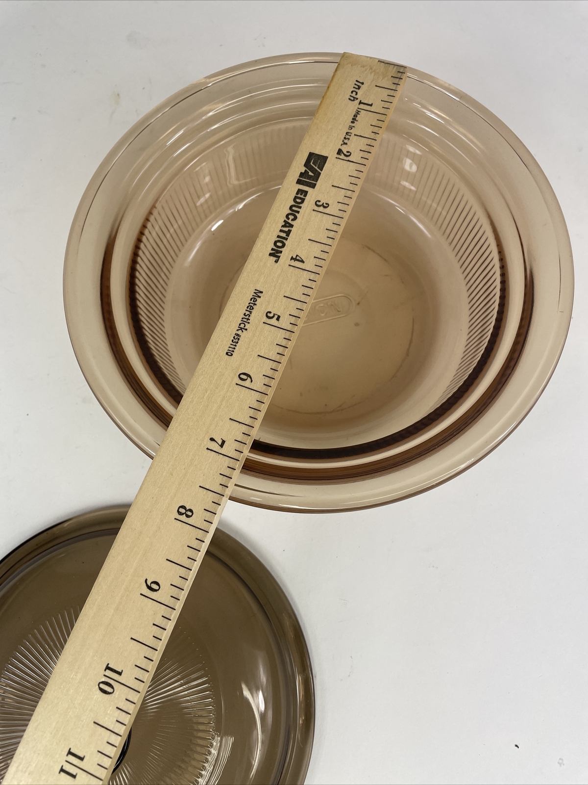 Corning Ware Pyrex Vision V-30-B RIBBED AMBER 24 OZ ROUND CASSEROLE ...