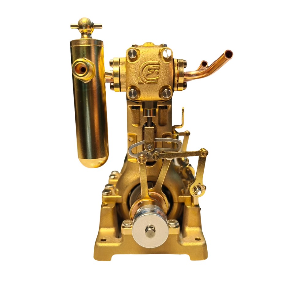 Powerful L2 Retro Steam Engine Model Dual Cylinders Die-cast Brass ...