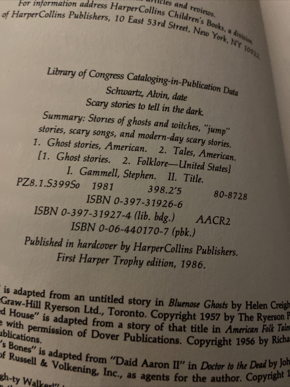 Scary Stories to Tell in the Dark by Alvin Schwartz (1981/PB ...