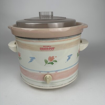 Vintage Rival 6 Qt Croc-Pot Slow Cooker Removable Stoneware Model 3656 ...