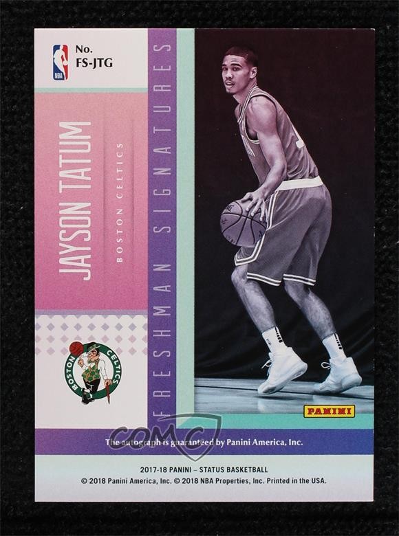 2017-18 Panini Status Freshman Signatures Pink /149 Jayson Tatum Rookie ...