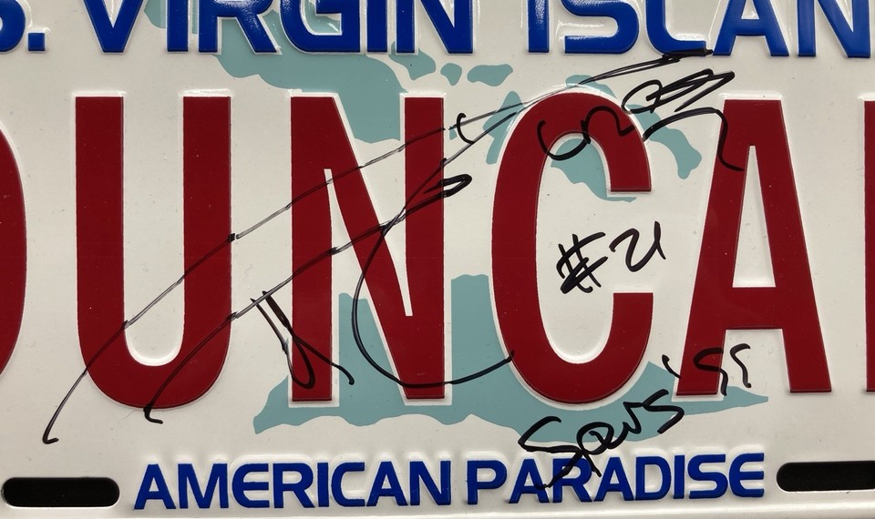 Tim Duncan Signed License Plate JSA LOA Spurs Basketball RARE 1999 Era ...