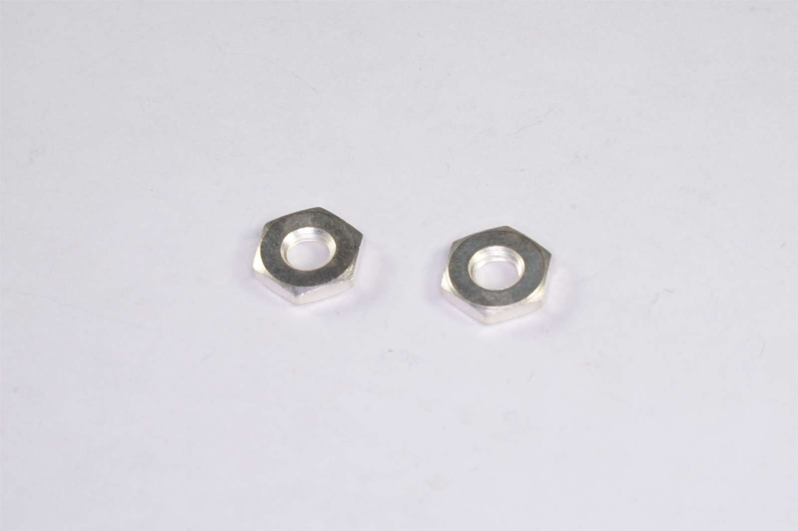 Lot of 2 MS25082-S3 MIL Electrical Hexagon Nut 10-32 Silver Brass .078 ...
