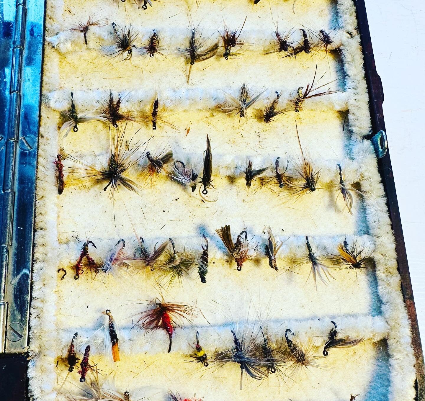 Vintage Hardy Neroda Ox Blood Chenille Bar Trout Fly Box. With 100 ...