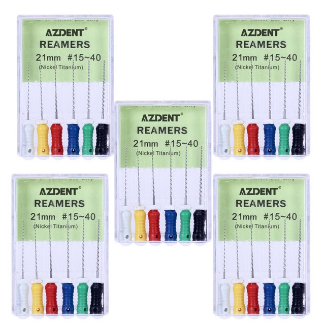 10x Dental Niti Reamers Nickel Titanium Hand Use File 21mm 15#-40 ...